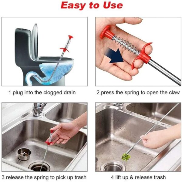 Spring Pipe Unblocker Sink Cleaner – Opnar